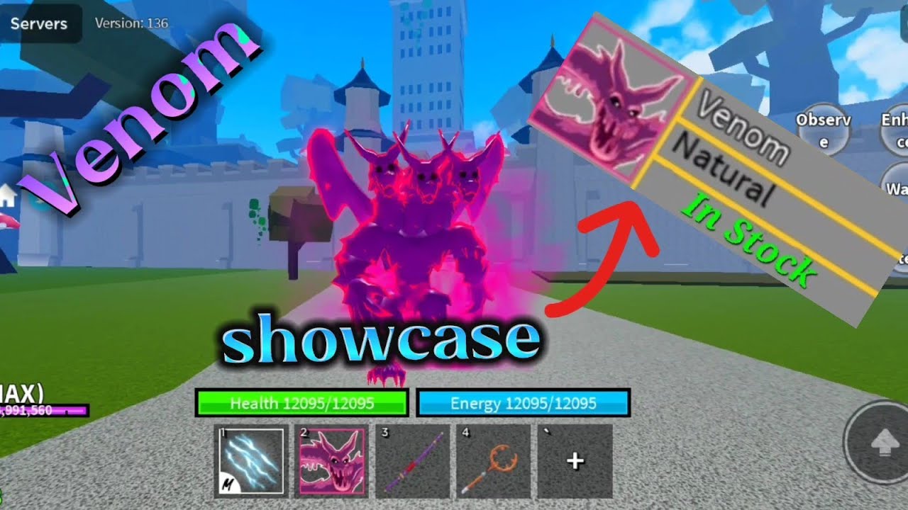 Venom showcase blox fruit [roblox] - YouTube