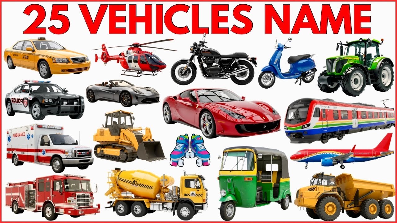 Transport Vehicles | 25 Vehicles Name in English with pictures | Name ...