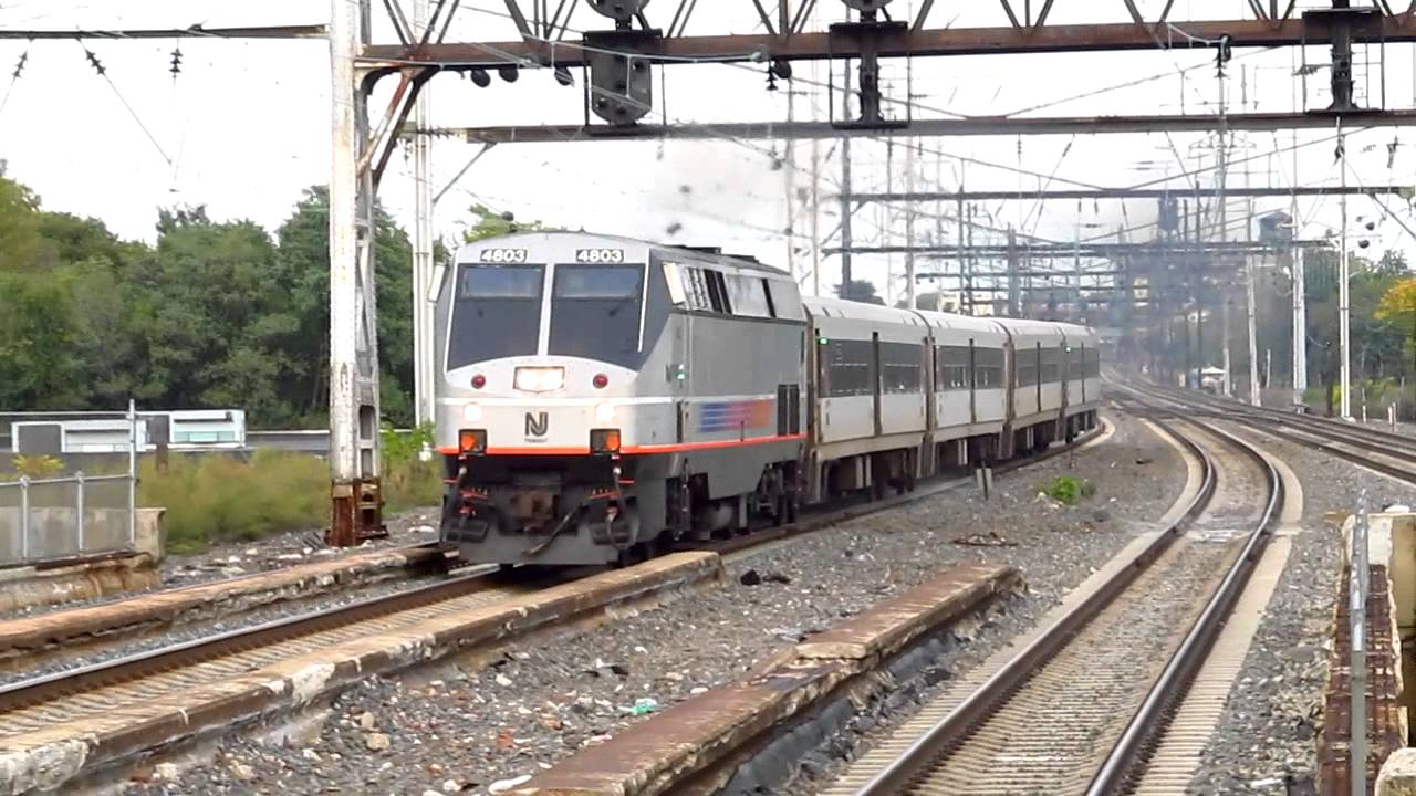 NJ Transit 1993 GE P40DC #4803 Pulling a ACL Train at North Philadelphia Station [HD] - YouTube