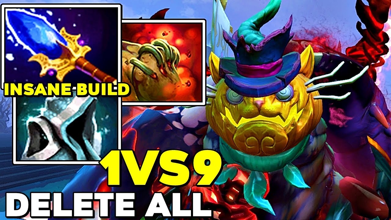 NEW META 1vs9 - Pudge - 100% Rot DAMAGE DELETE ALL - Dota 2 - YouTube