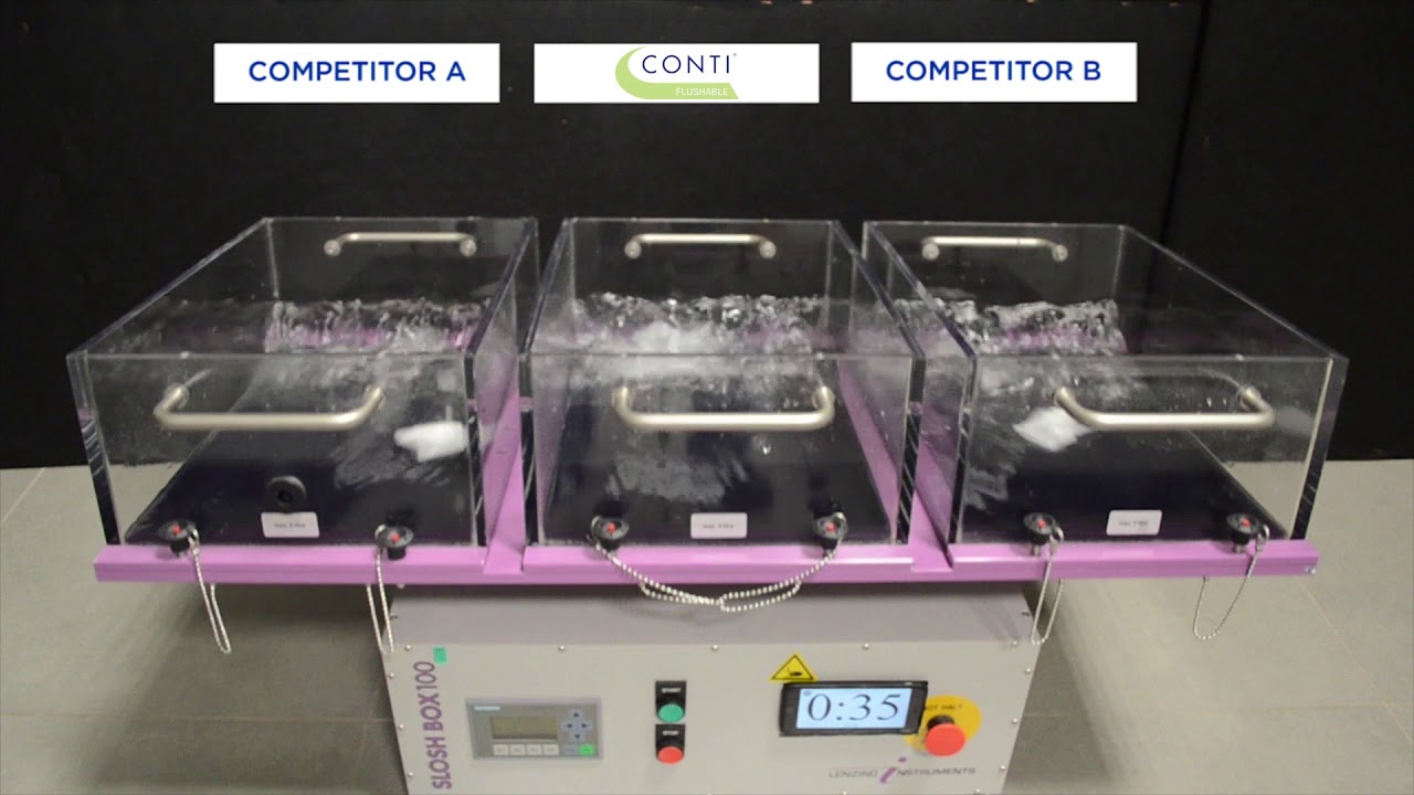 Conti Flushable Wipes vs Competitors - YouTube