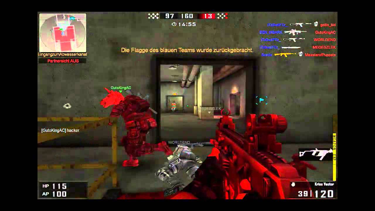 Blackshot Hacker Flag teleport Hack, go by the Walls, Weapon Hack and he's flying - YouTube