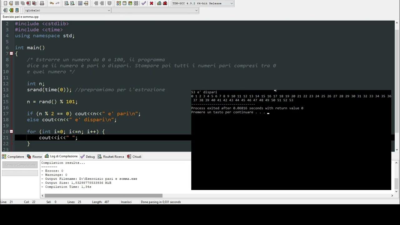 Lezione Informatica C++ - for Numeri Pari Estrazione - YouTube
