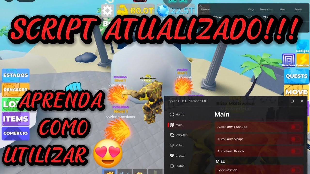 SCRIPT ATUALIZADO DO MUSCLE LEGENDS/ ROBLOX Muscle-Legends, script ...