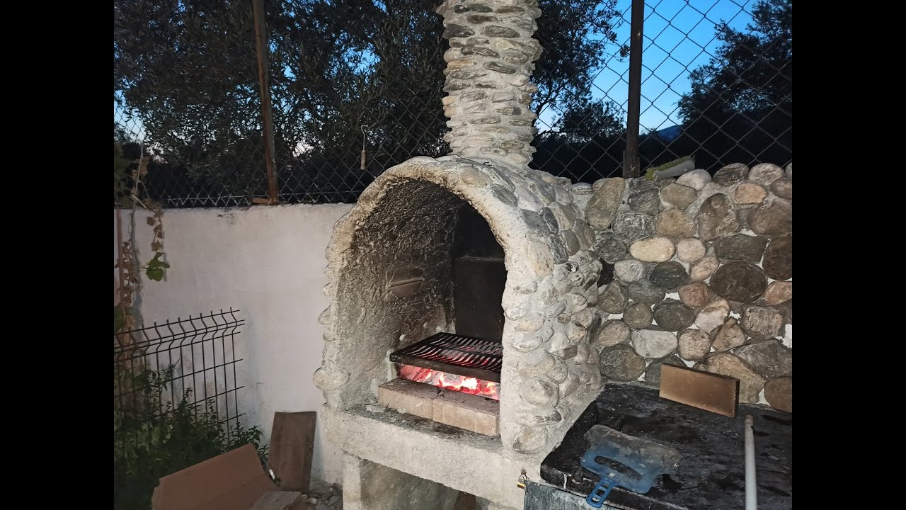 How to make a natural stone barbecue? & Step by step barbecue making ...