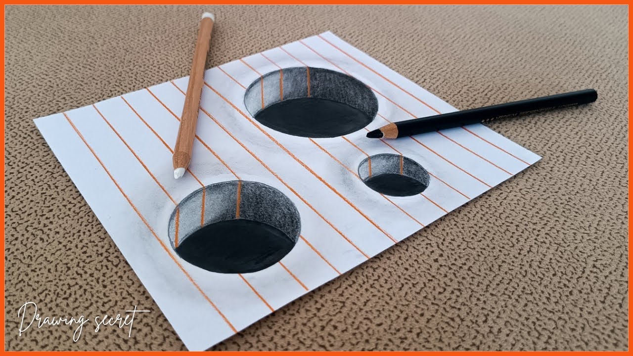Pits created on paper😱 |Drawing 3D pits ️🕳️|how to draw pits😯🤔 - YouTube