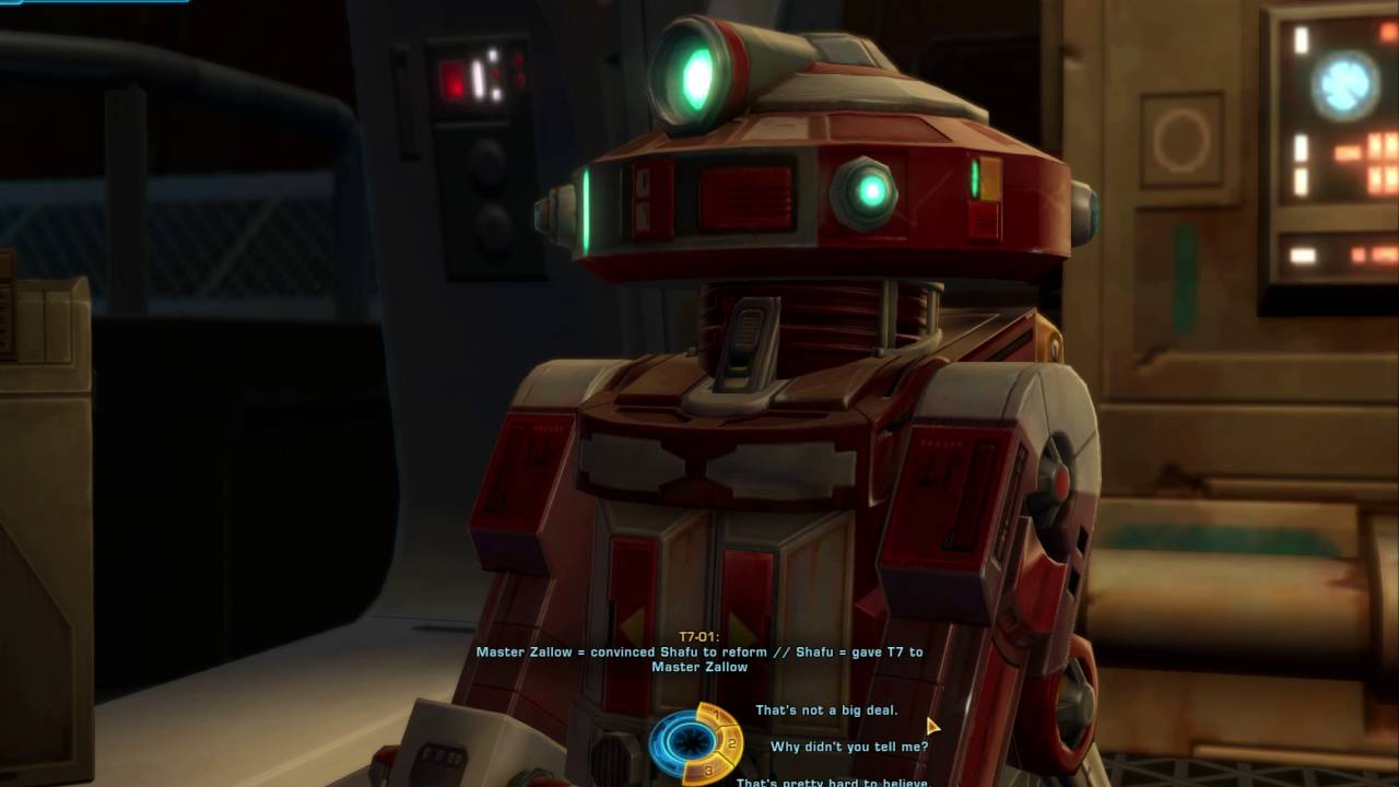 [SWTOR] (Jedi Knight) T7-O1 dialogues, part 05 - The confession - YouTube