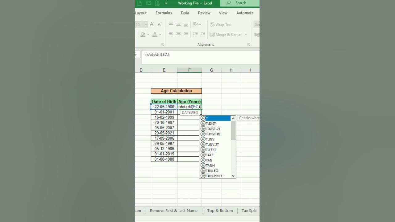 Age Calculator Excel Formula Excel Exceltricks Exceltips Expertexcelguru Exceltutorial