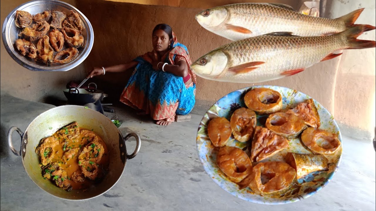 How to Cook RAHU FISH Curry || RAHU FISH Kating and Eating Present by ...