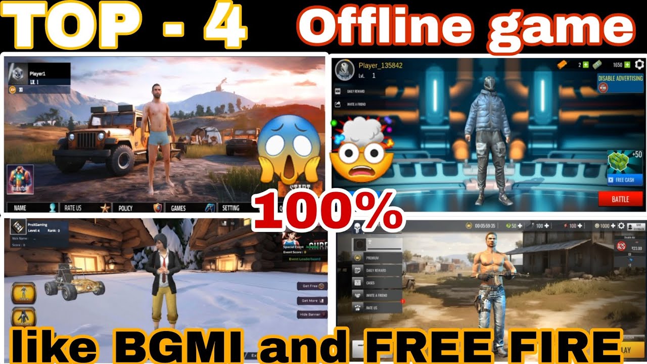😱🤯TOP - 4 Offline games like BGMI and FREE FIRE copy game || offline ...