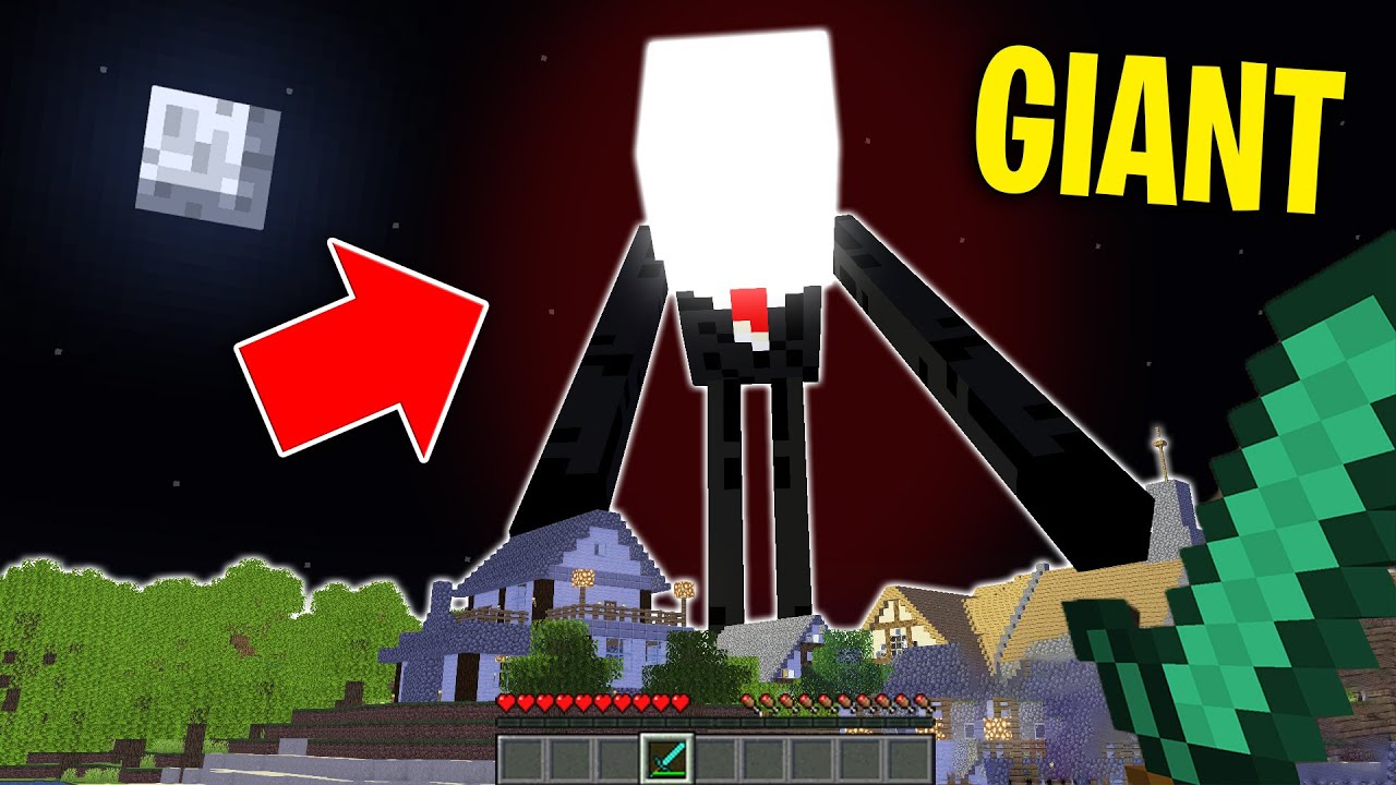 GIANT SLENDERMAN ATTACKS MINECRAFT VILLAGE..... (Scary Minecraft Video ...