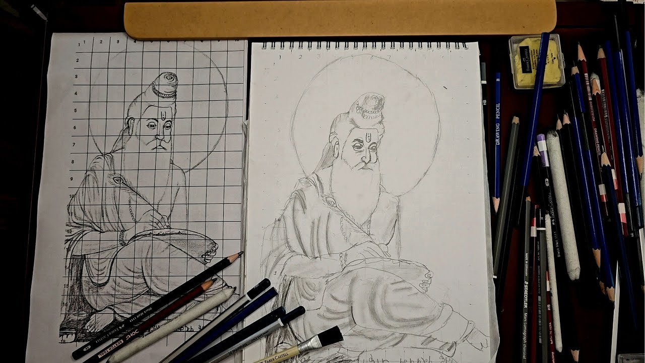 Happy Valmik Jayanti l #How to Draw Maharishi Valmik Ji Portrait - YouTube