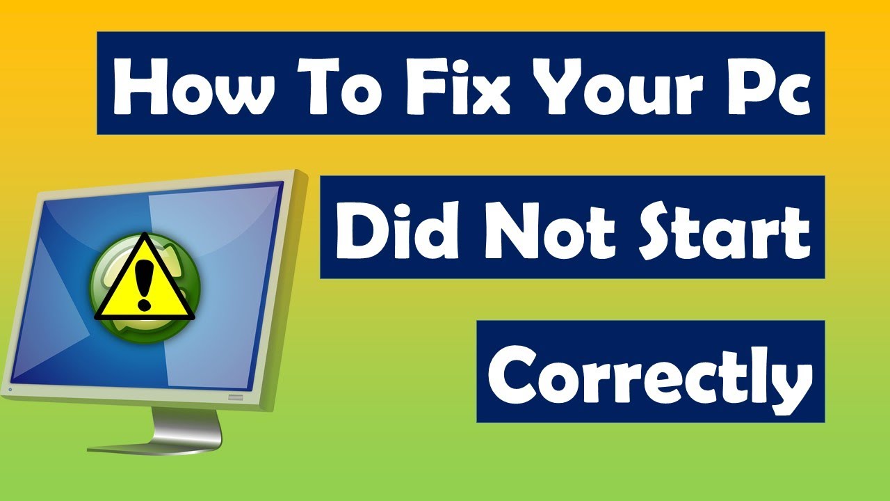How To Fix Your Pc Did Not Start Correctly | Fix Automatic Repair Loop ...