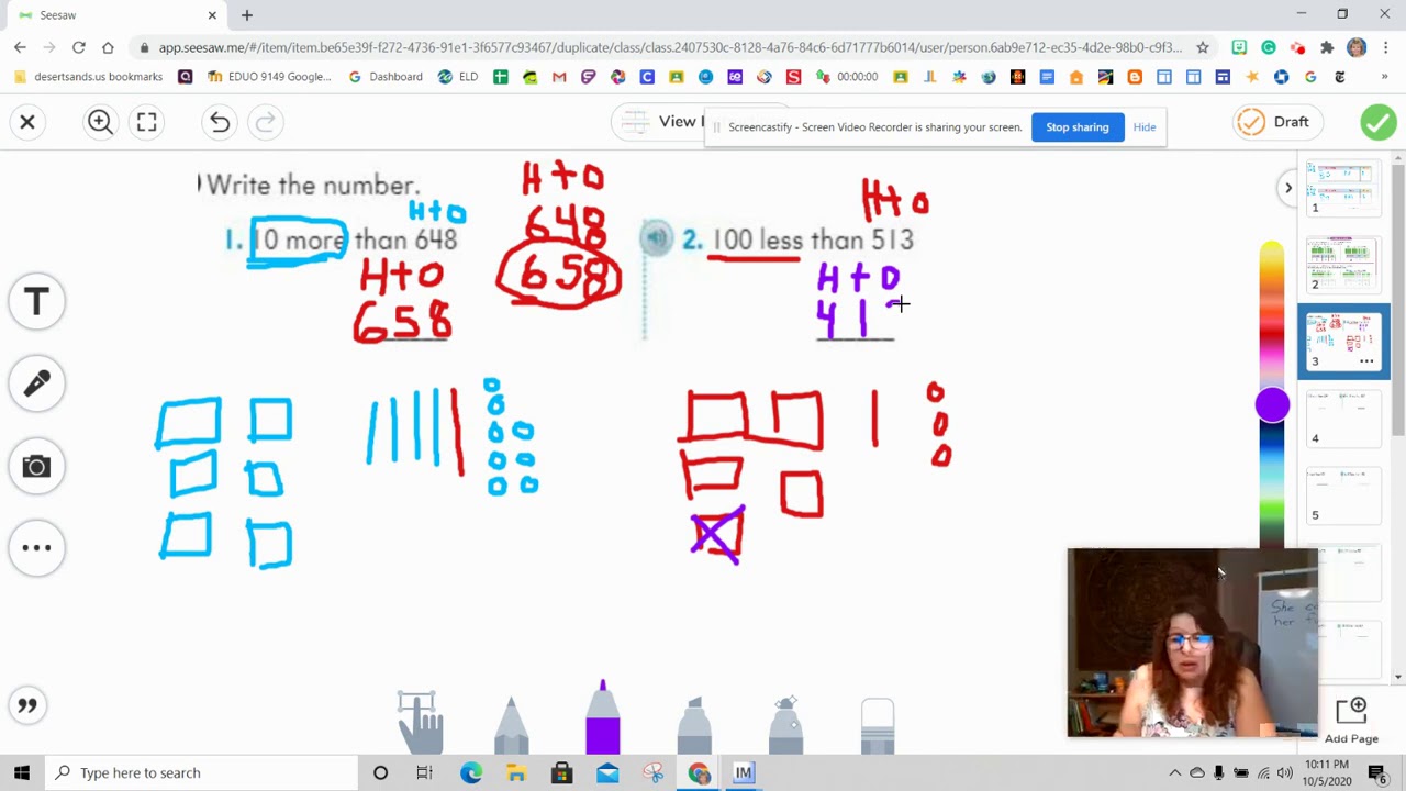 Math 2.9 Count On and Count Back by 10 and 100 - YouTube