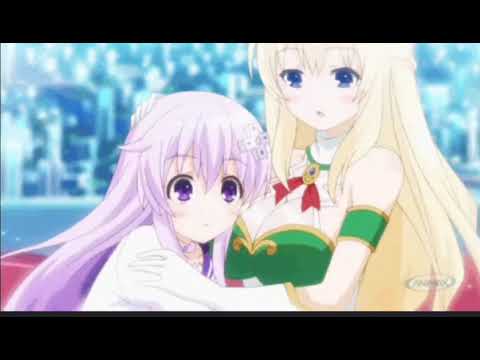 Nepgear x Vert cuddles gif 😊💚 #nepgear #vert #hyperdimensionneptunia
