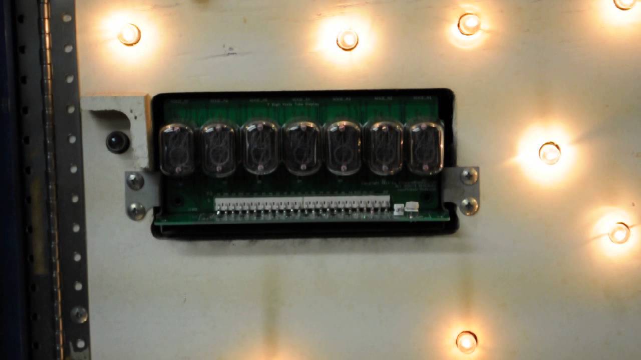 7 Digit Nixie Pinball Display - working in machine - YouTube