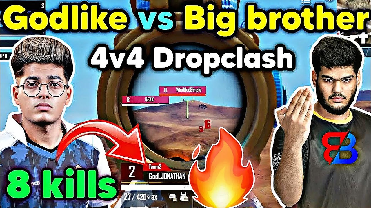 Jonathan Aditya Zgod on fire 🇮🇳 Godl vs B B Esports 4v4 dropclash 🔥 ...