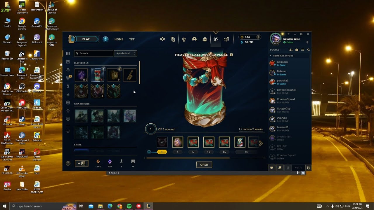 League Of Legends| Heaven Scale 2024 Capsule Opening - YouTube