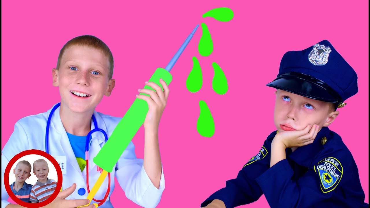 Police business! | Mike and Jake pretend play | Doctor set toys| Doctor ...