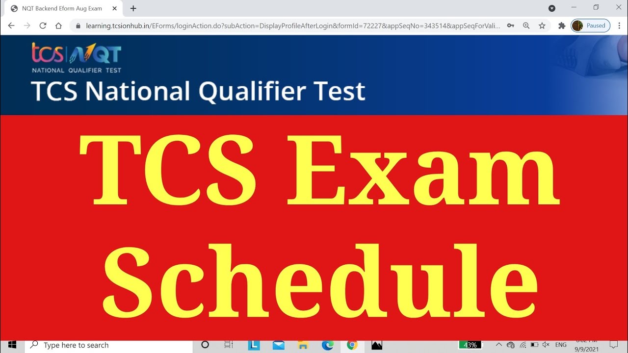 TCS Exam Schedule | tcs exam date for 2022 batch | tcs exam date 2022 # ...