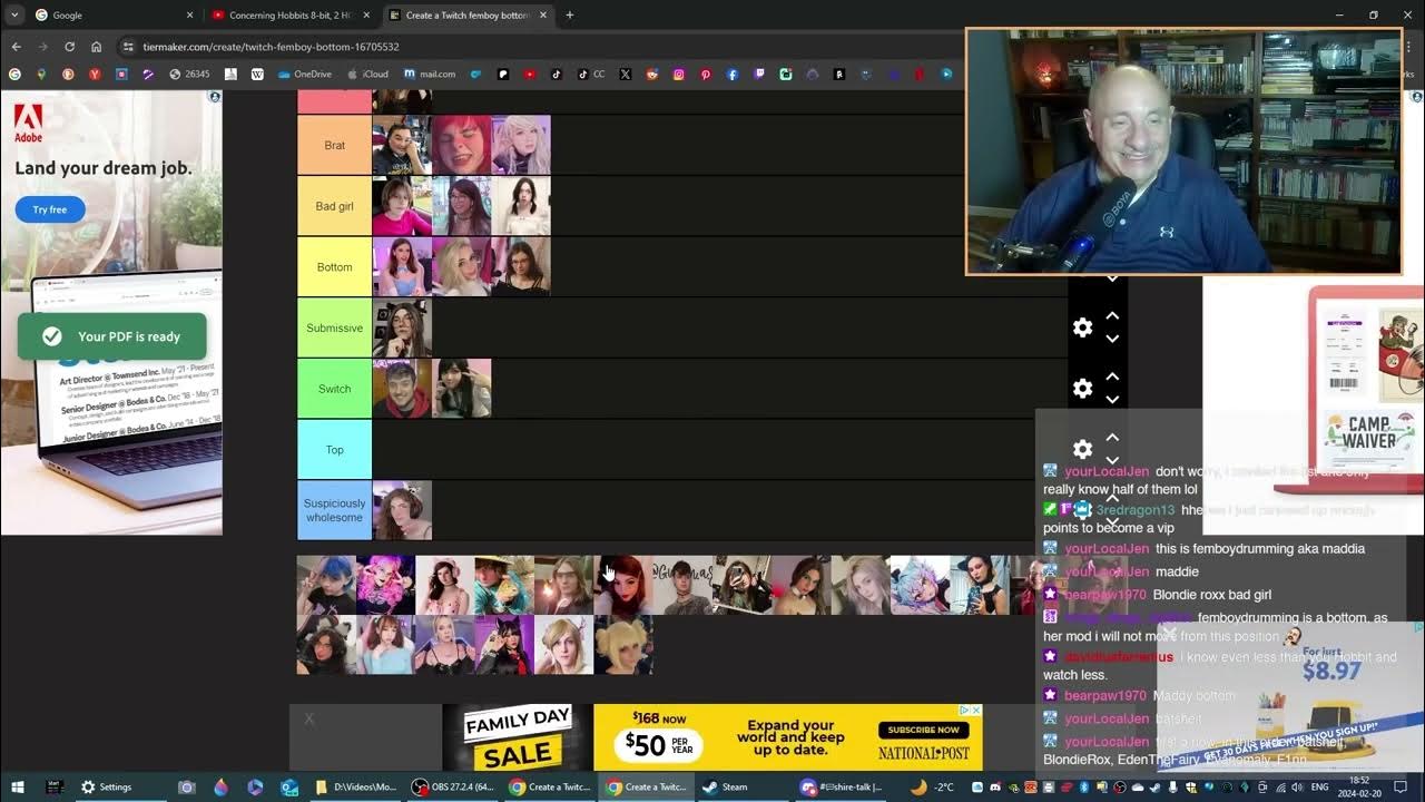 Hobbit does the Femboy Bottom Tier List (Complete) - YouTube