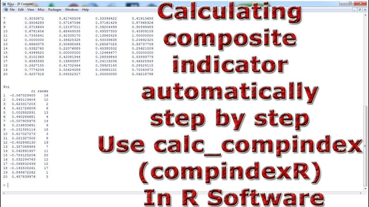 Calculating composite indicator automatically step by step calc ...