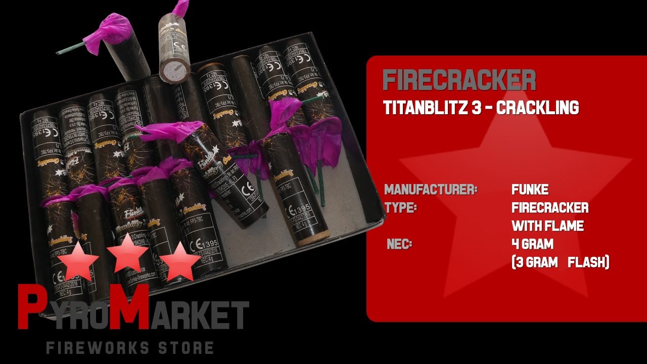 Funke Titanblitz 3 Crackling - Titan Böller mit Vorbrenner Crackling ...