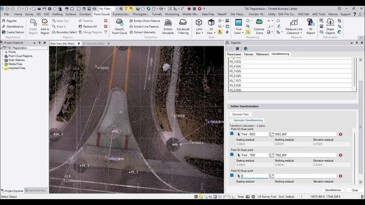 Georeference 3D scans | Point clouds | Trimble Business Center - YouTube