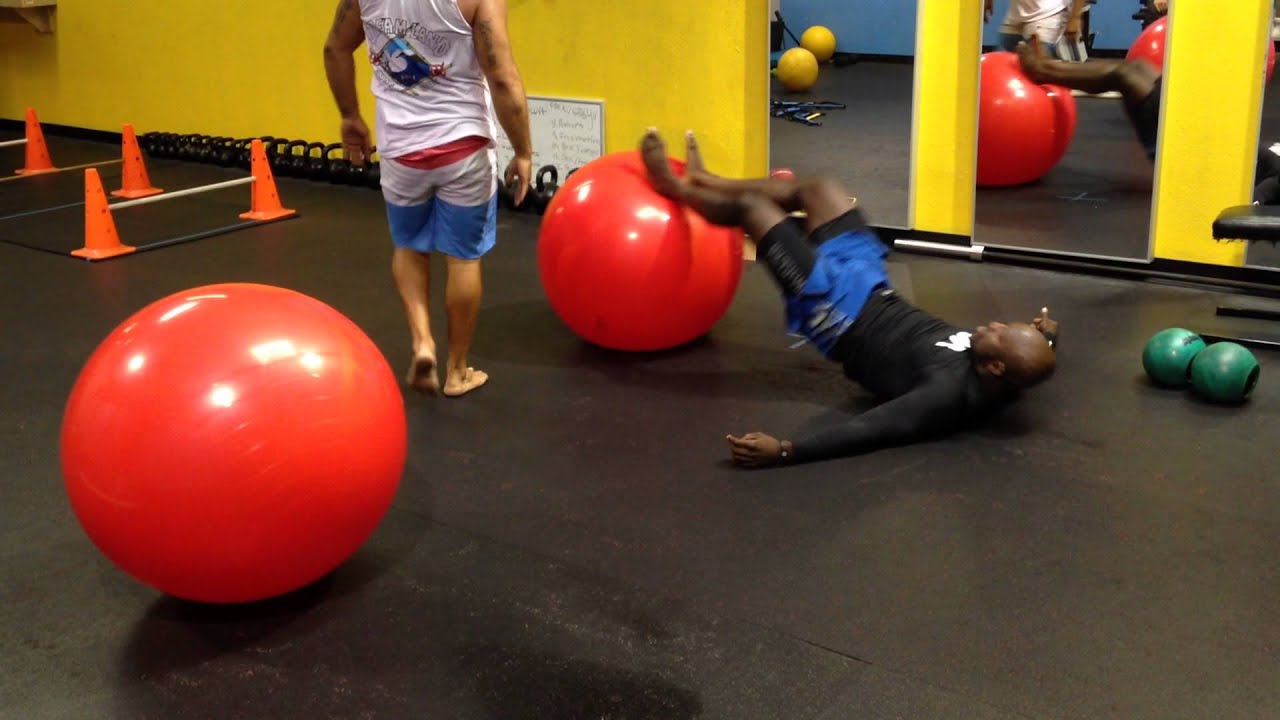 Fitnex Physioball: Hip Extension and Leg Curl (Knees out) - YouTube