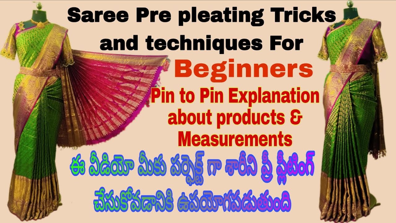 Saree pre pleating Tricks and Tips for beginners in telugu#how to take ...