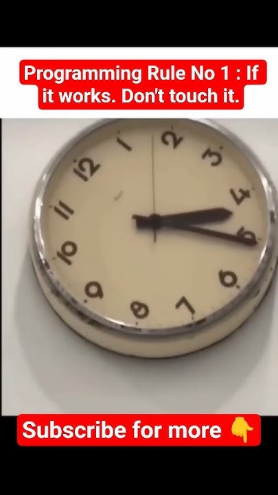 Rule No 1: if it works. don't touch it. #coding #softwareengineer #beyondcodes #beyondcoding ...