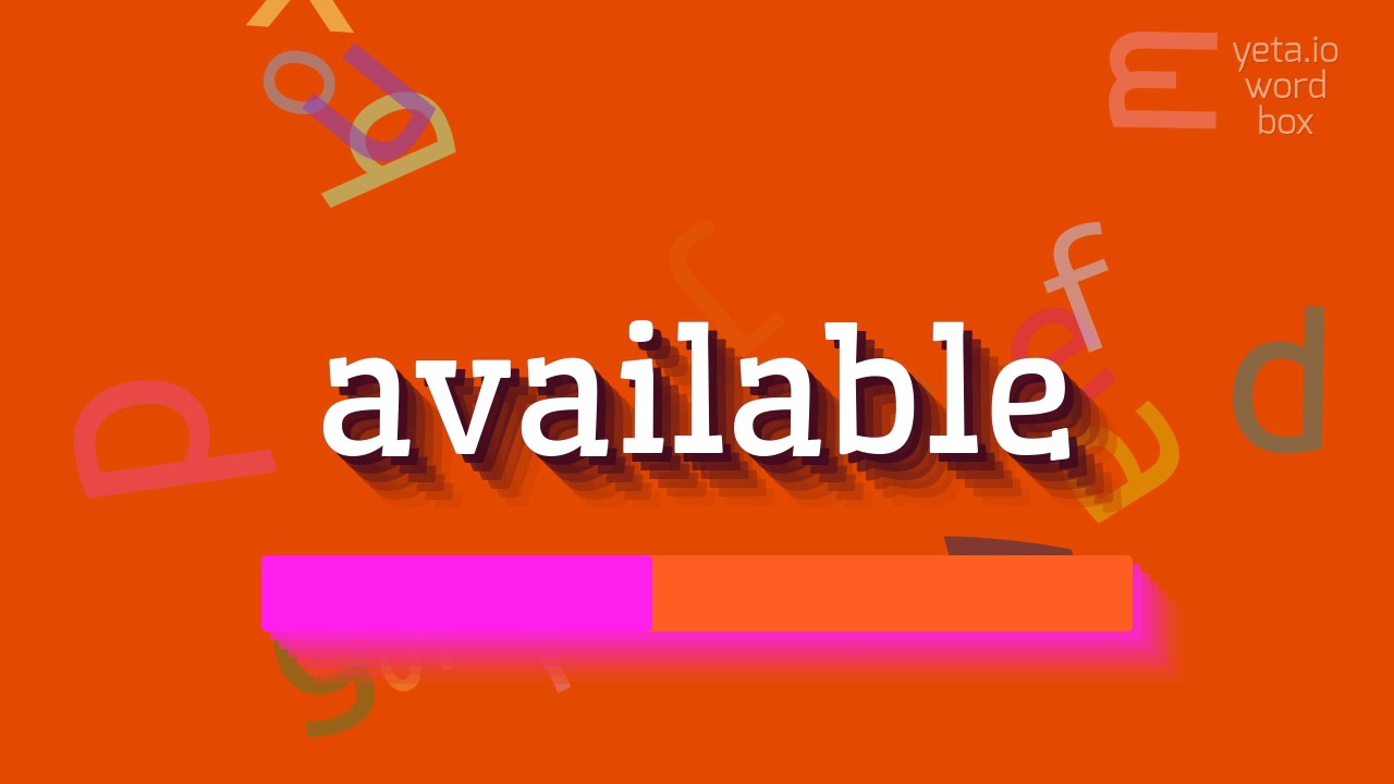 How to say "available"! (High Quality Voices) - YouTube