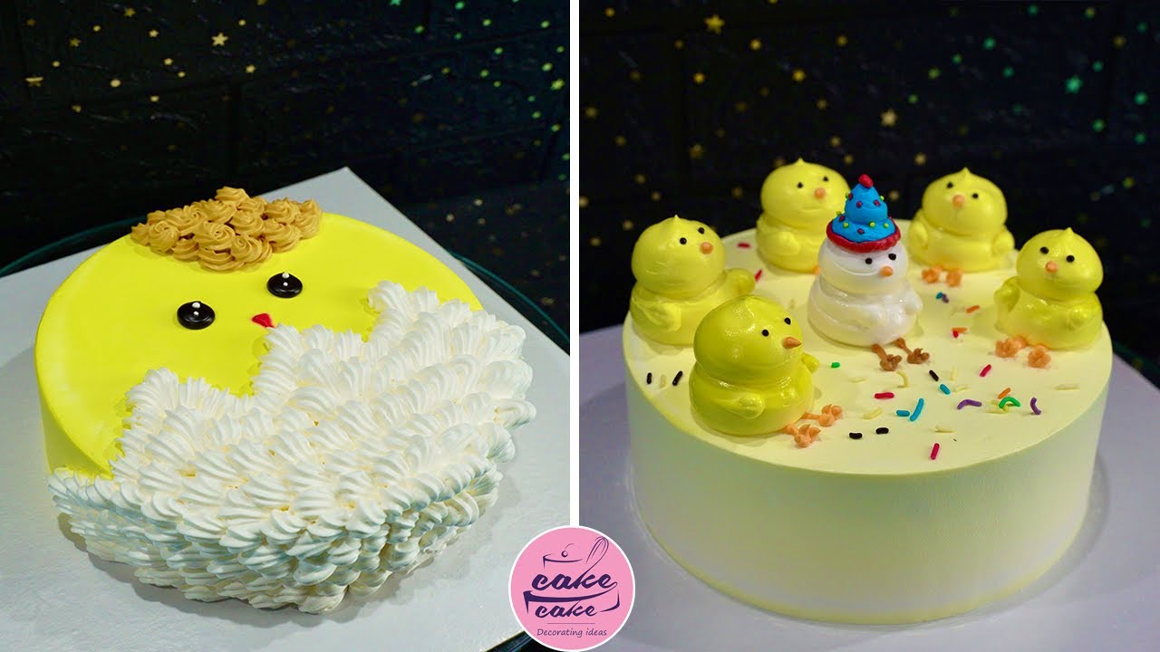 Cute Yellow Chick Cake Decorating Ideas - YouTube