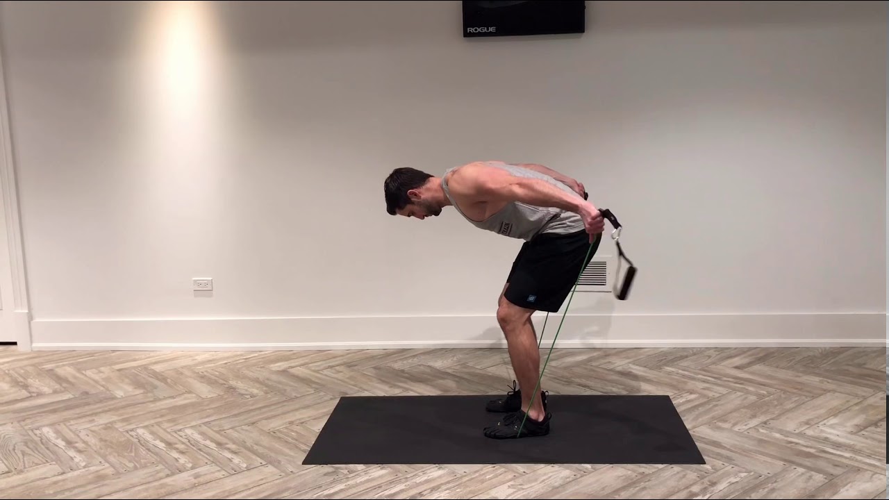Resistance Band Triceps kickback (Same Time, Grip Below the Handles ...