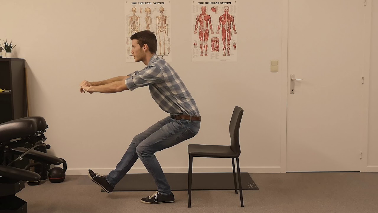 1 leg sit down squat - YouTube
