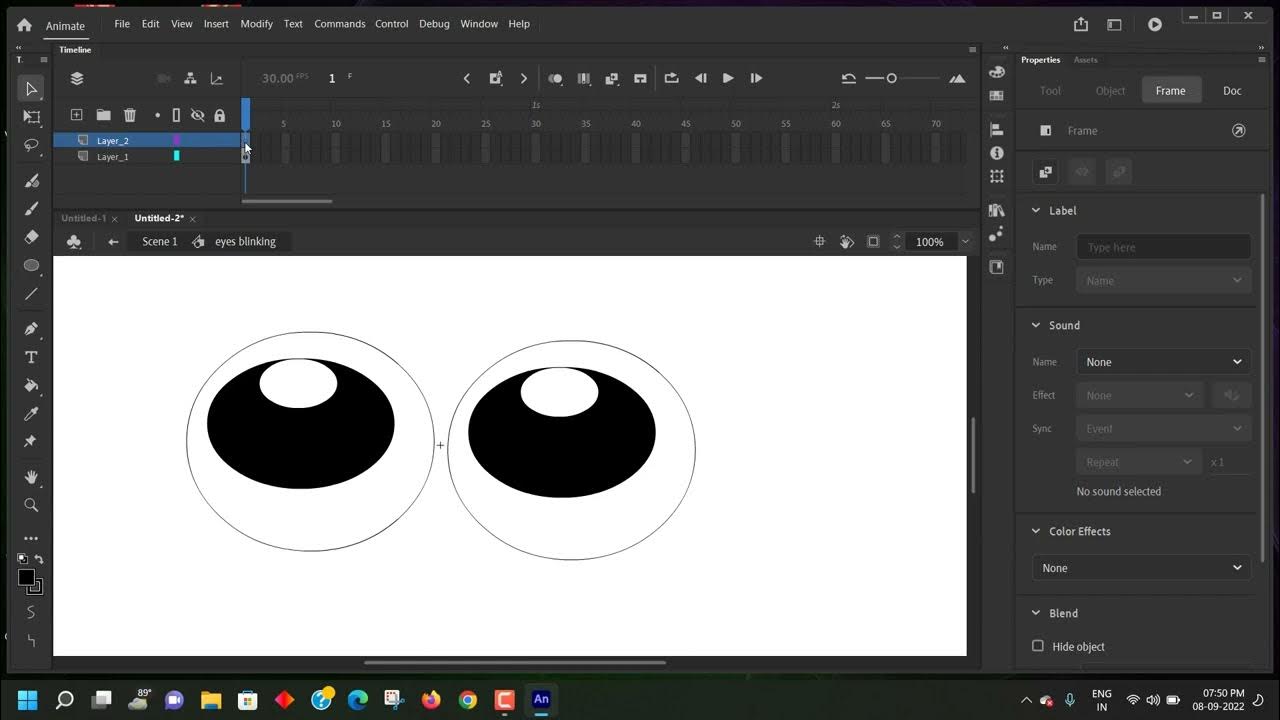 How To Create EYE BLINK Animation in adobe animate CC - YouTube