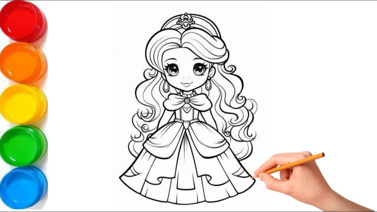 How to Make Easy Doll Drawing | kawaii Drawing ️| Princess Doll Drawing ...
