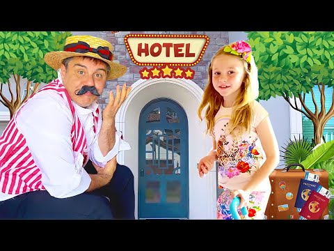 Nastya and Funny hotel toy story with Daddy. Video for kids