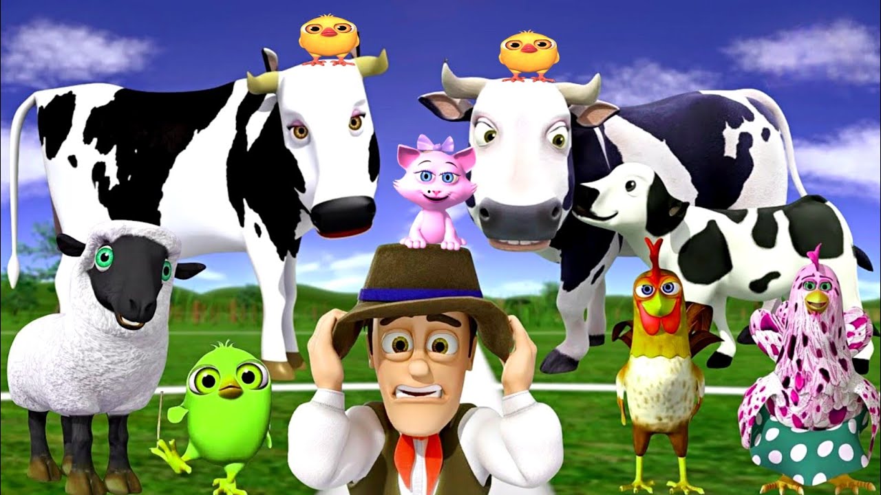 El Pollito pío 3d Part # 1210 el Toro y el Tractor de la Granja-el ...