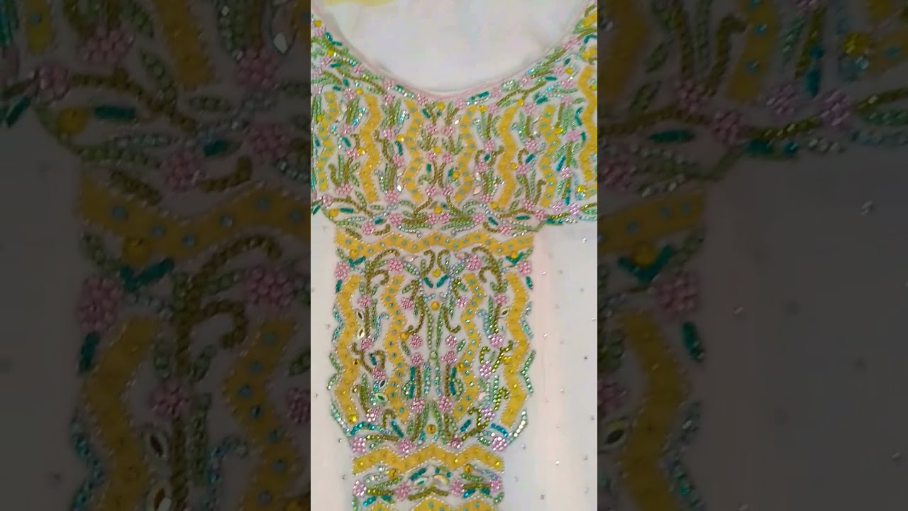 dress stone work design new style dress par stone la kam - YouTube