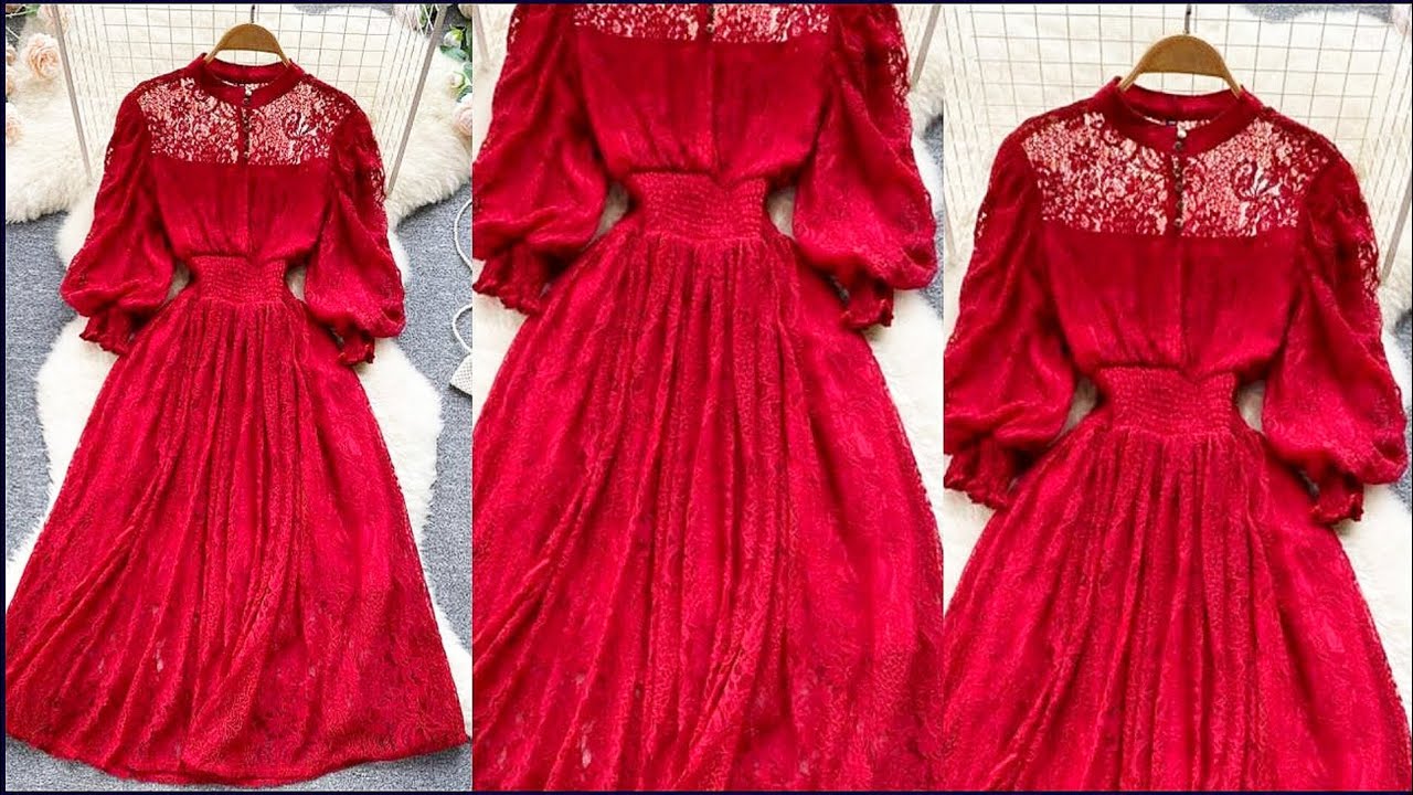 Korean style frock Stitching Tutorial | Using Elastic Thread | Trending ...