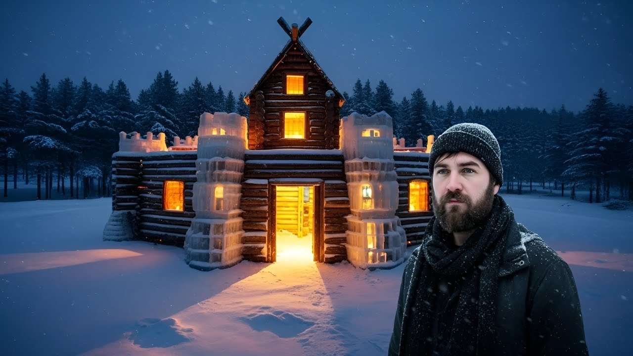 EXTREME 30-DAY LOG AND ICE FORTRESS Build in ARCTIC SNOW. - YouTube