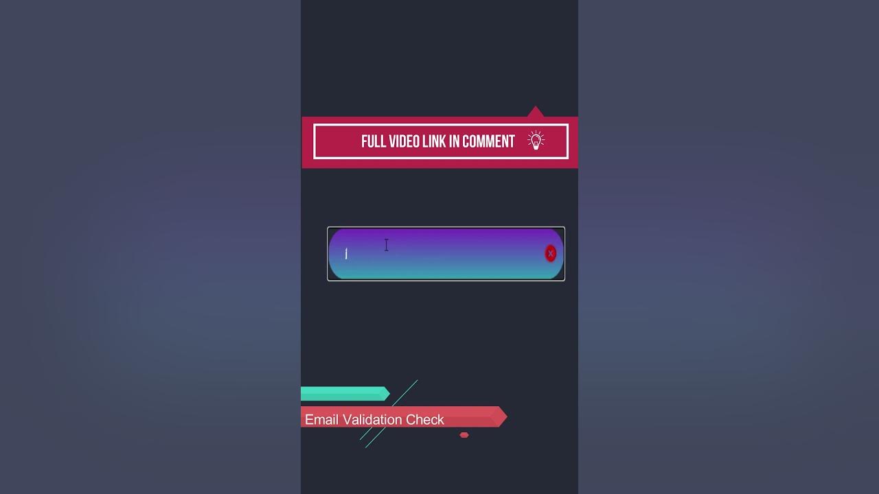 Email Validation Check Using JavaScript - YouTube