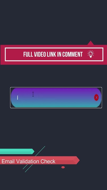 Email Validation Check Using JavaScript - YouTube