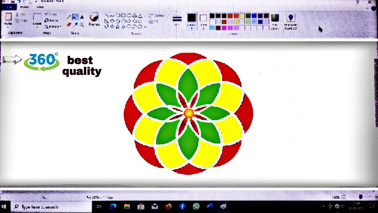 how to draw LOTUS FLOWER in ms paint 🎨 - YouTube