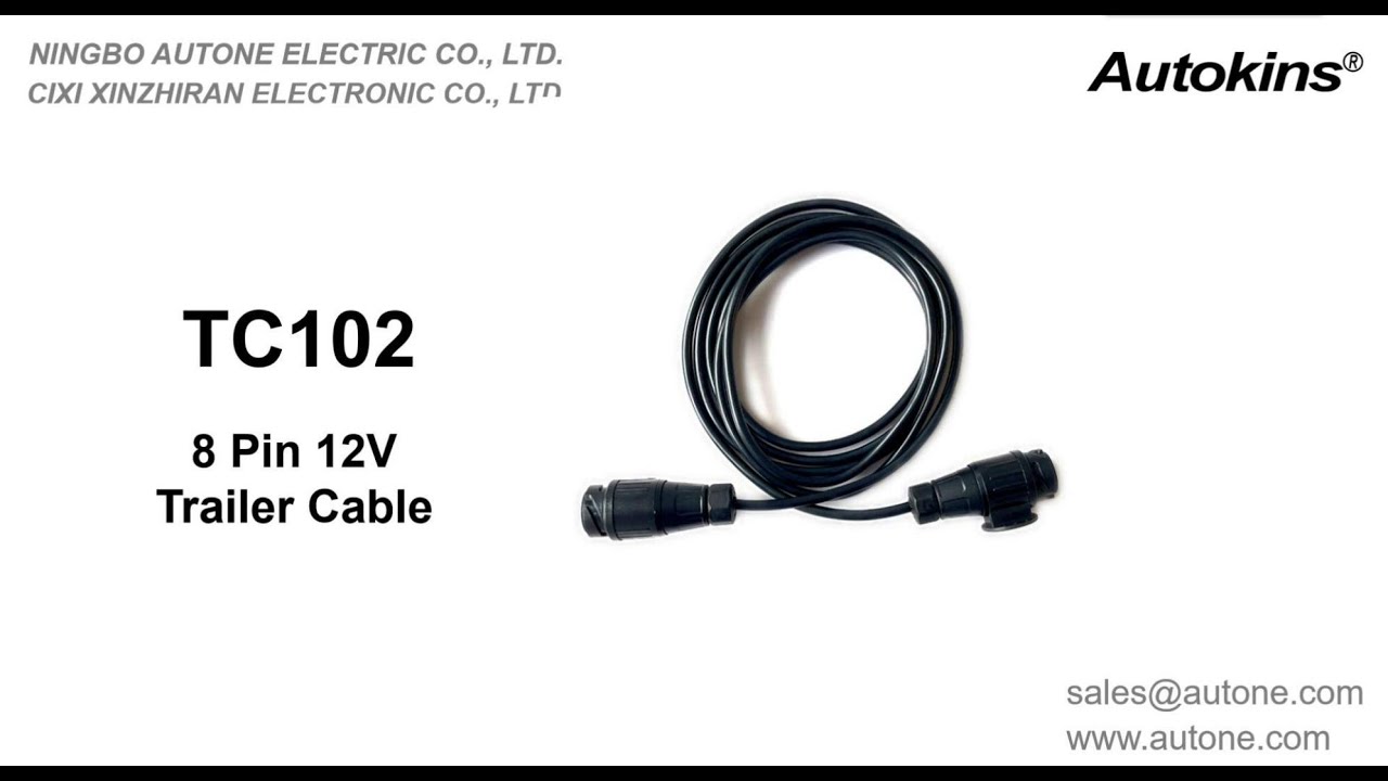 Autone TC102 12V / 8 Pin Euro-Type Trailer Wire Assembly 2*TP01A-8 ...