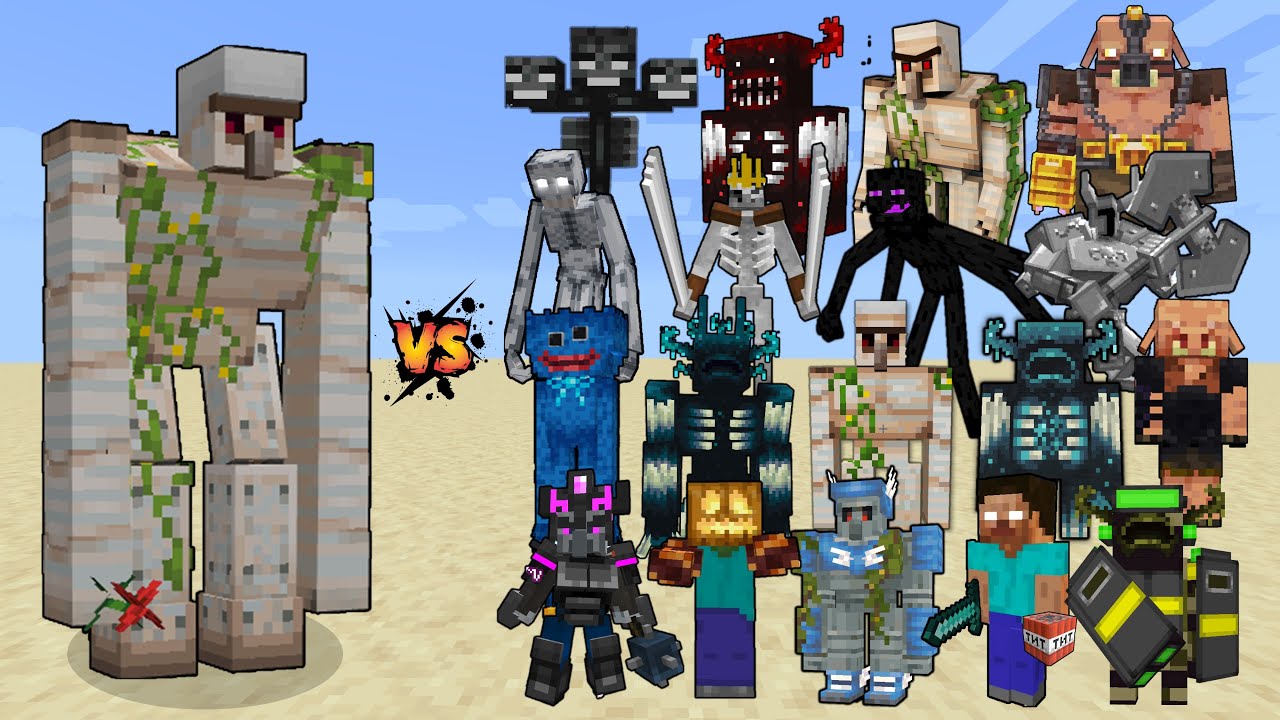Mutant Iron Golem vs Mutant Mobs & Bosses - Minecraft Mob Battle - YouTube