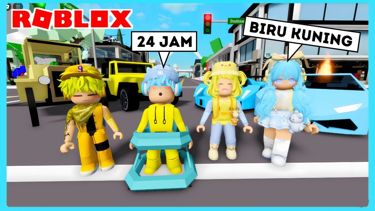 24 Jam Serba Biru Kuning Di Roblox Brookhaven ft @Shasyaalala - YouTube