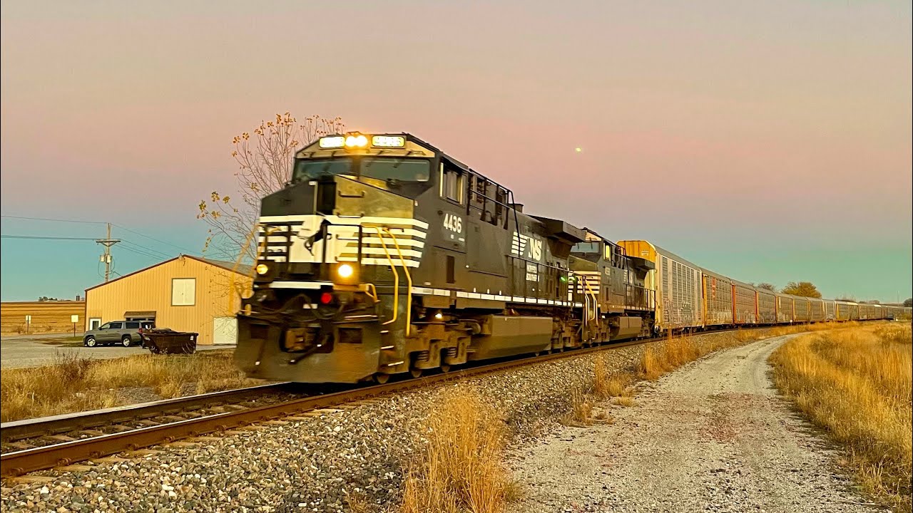 Chasing an NS C6M with a P3 horn, leading UP MNSNP train - YouTube