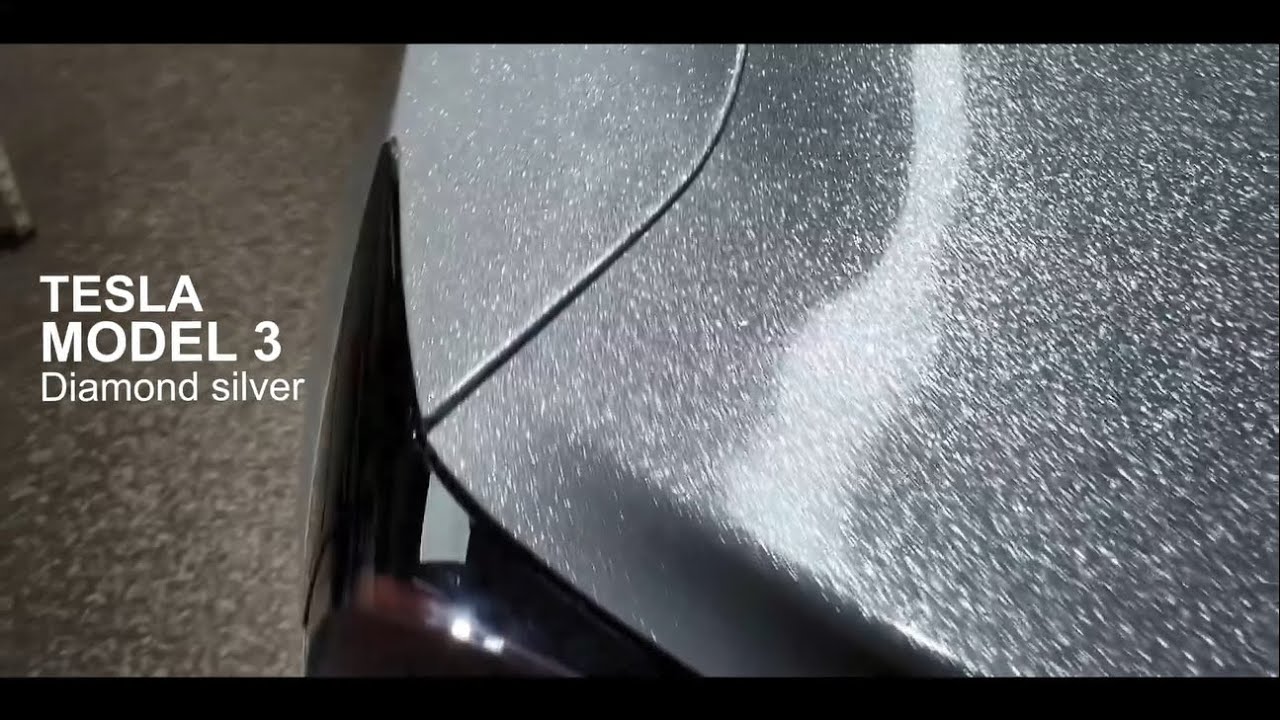 AD包膜車藝 TESLA MODEL3 AVERY Diamond Silver Wrap - YouTube